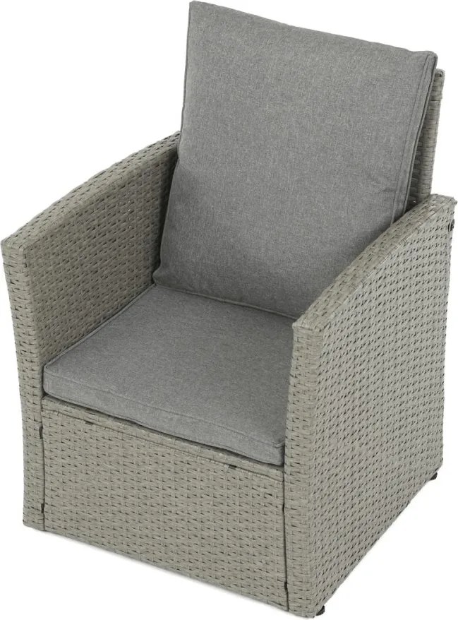 Zahradní sedací souprava AZS-A1523 GREY, polyratan, šedá (114 x 63) cm