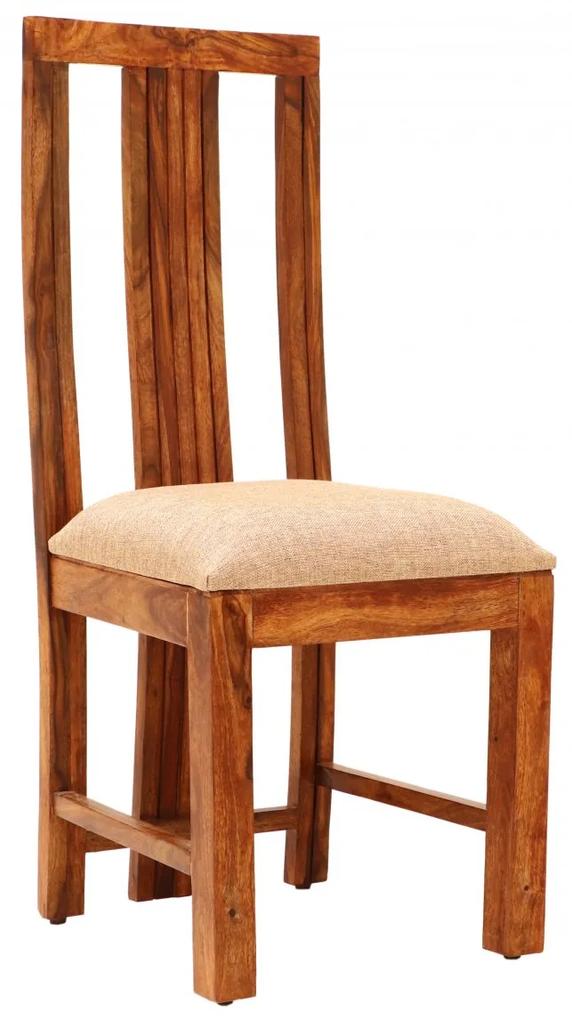 Židle s polstrovaným sedákem z indického masivu palisandr Světle medová