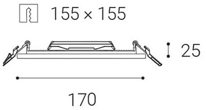 LED2 - LED Koupelnové podhledové svítidlo SLIM LED/15W/230V IP43 CRI 90