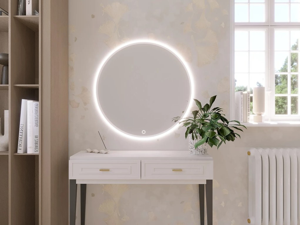Eltap Zrcadlo Elistul A s LED osvětlením ⌀60 cm, bílé
