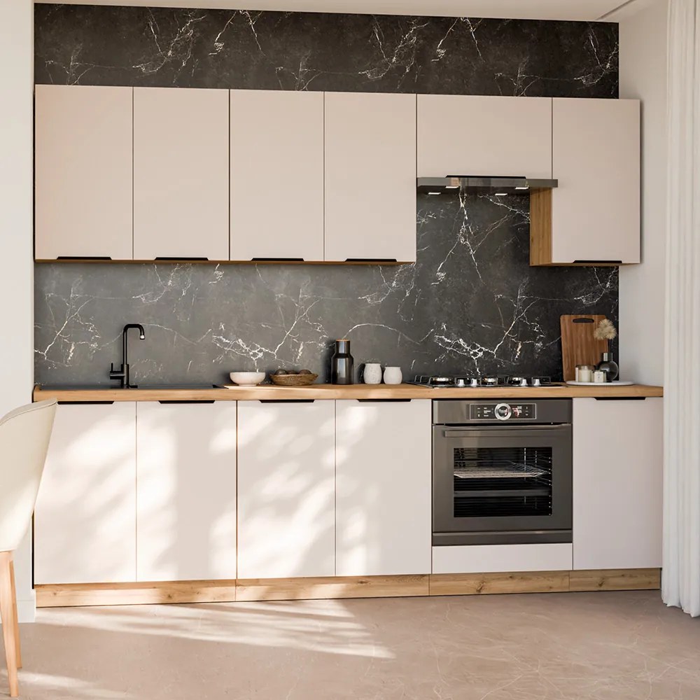 Kuchyňská linka SOLEA | 260 cm | VÝBĚR ÚCHYTŮ | artisan/kašmír