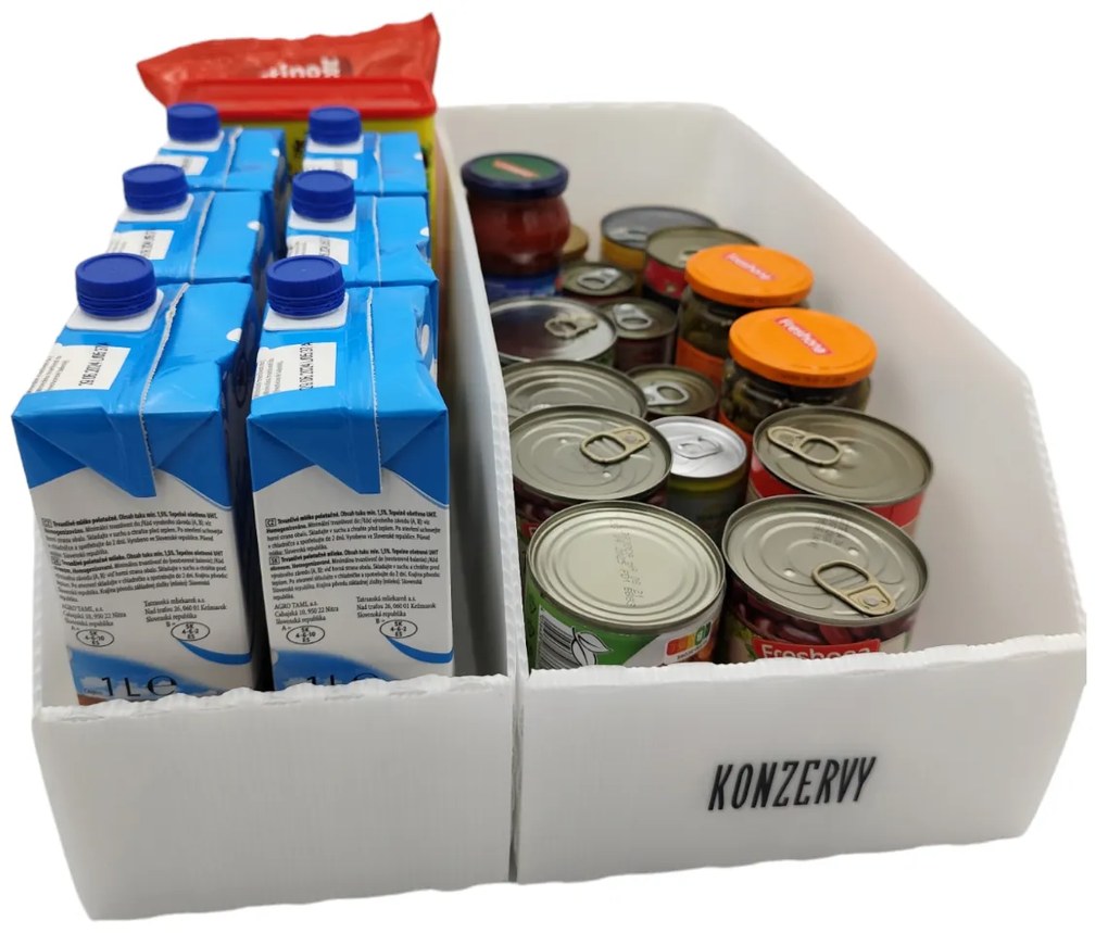 usporadejto.cz Úložný box, plastový 15x50x16cm - do spíže i do skříně KARTONPLAST - BÍLÝ
