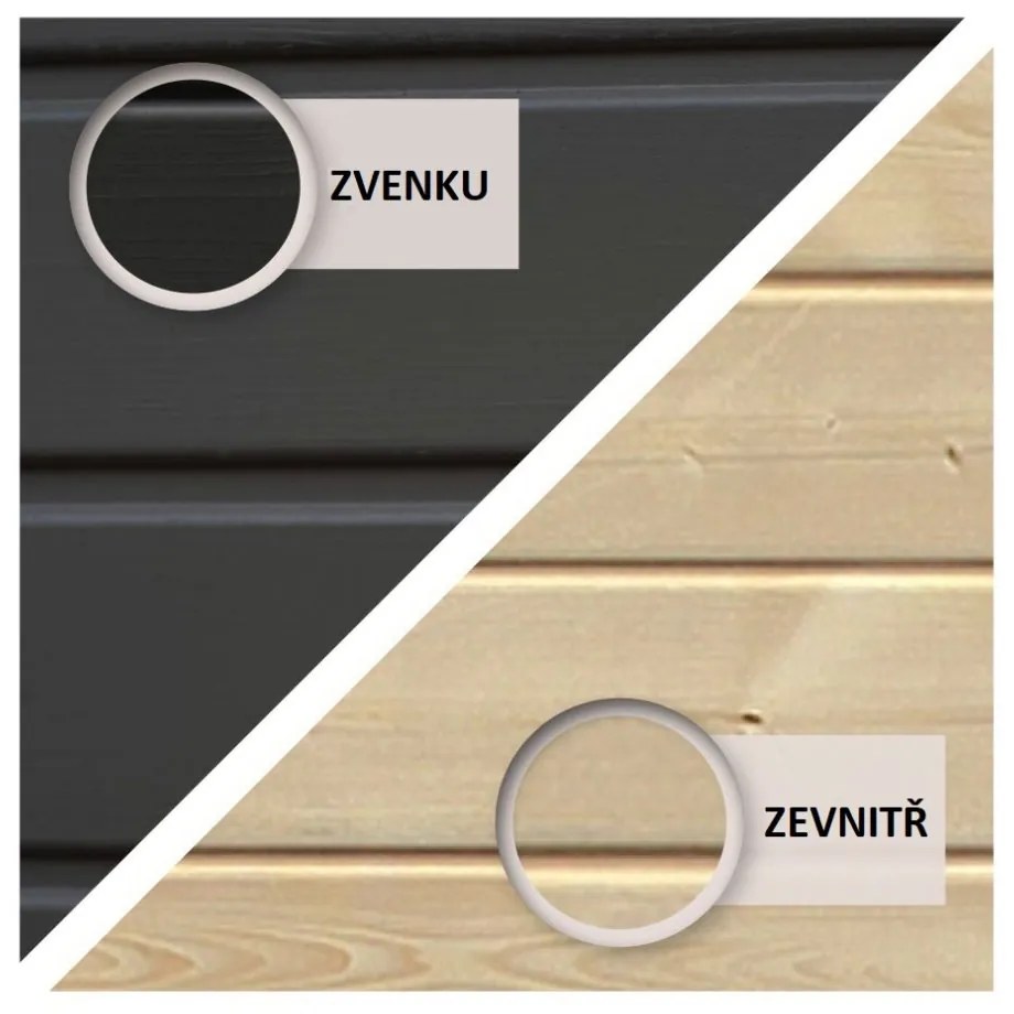 Dřevěný zahradní domek ASKOLA 6 s přístavkem 240 Lanitplast