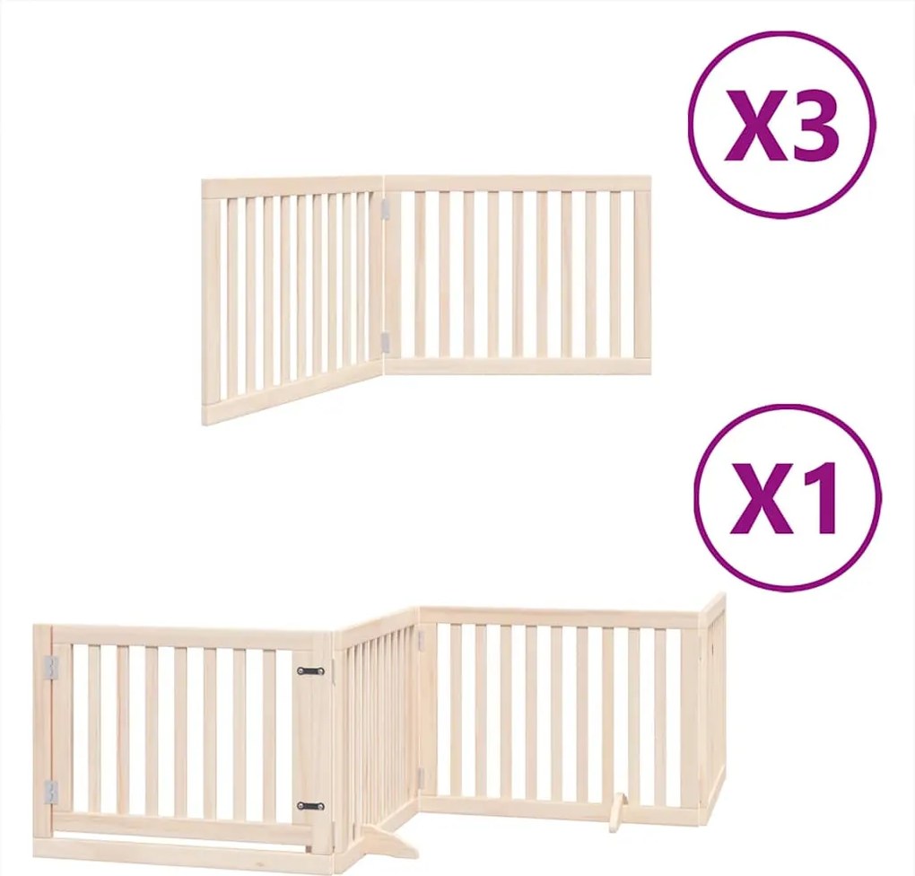 Zábrana pro psy s dvířky skládací 10 panelů 800 cm topol 3155667