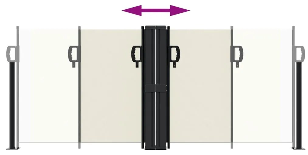 Zatahovací boční markýza krémová 100 x 600 cm,  4004580
