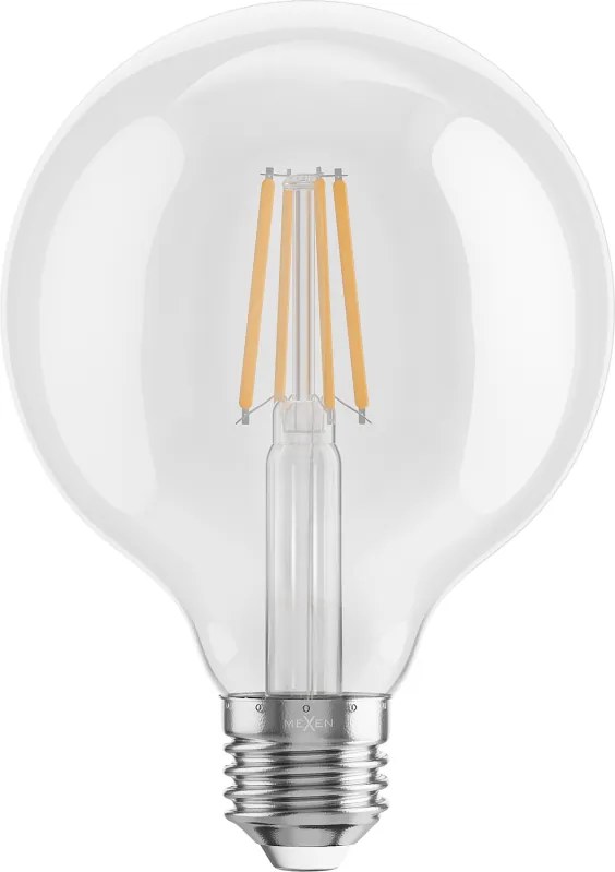 Mexen Vintis, LED žárovka E27, G95, 4W, Teplá - 2700K, 470 lm, čirá - L157-E27-0427-00