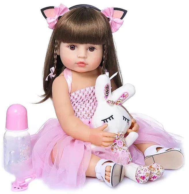Populární Reborn panenky Varianta: Panenka růžových háčkovaných šatech