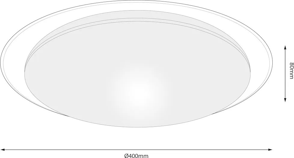 Stropní LED svítidlo Sonic, 1x LED 24w, 3000-6000k, w, (fi 40cm), s ovladačem