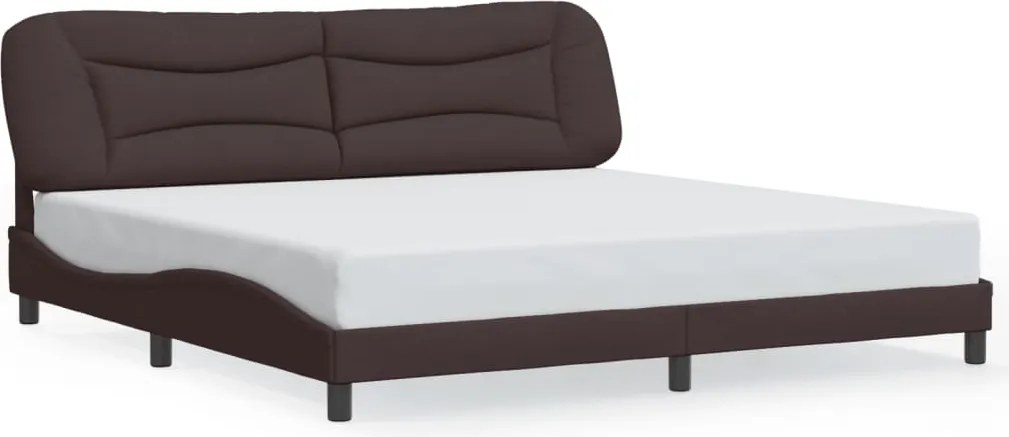 Rám postele s LED bez matrace Hvar tmavě hnědý 200 x 200 cm textil 3213728