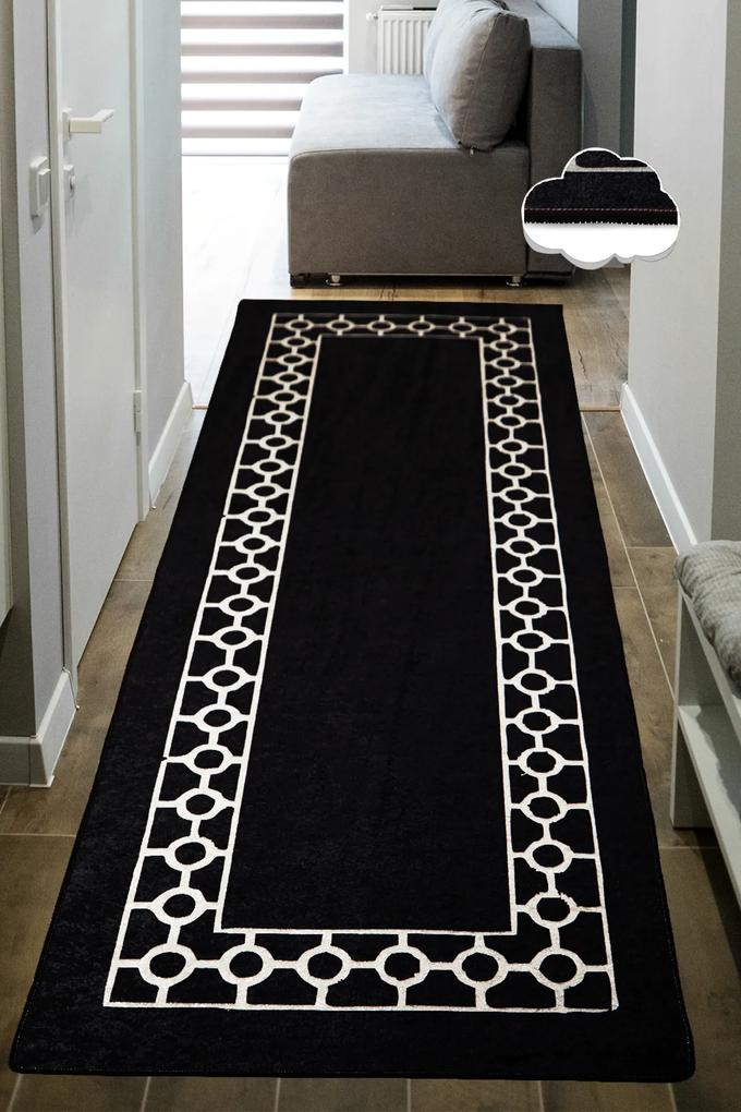 Conceptum Hypnose Kusový koberec Bague - Black, Černá, Bílá Rozměr koberce: 120 x 180 cm