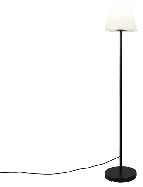 Venkovní stojací lampa černá s bílým odstínem IP65 25 cm - Virginia