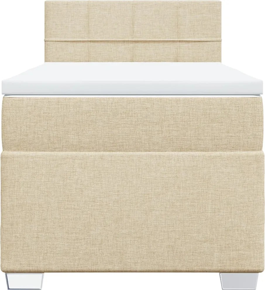 Box spring postel s matrací krémová 100 x 200 cm textil 3285804