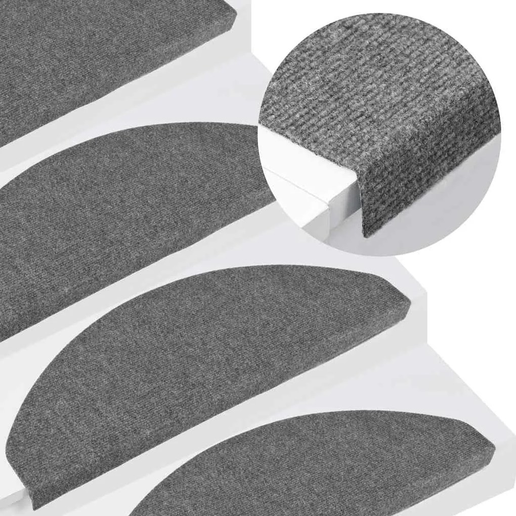 Samolepicí podložky na schody 30 ks šedé 65x22,5x3,5 cm 3365912