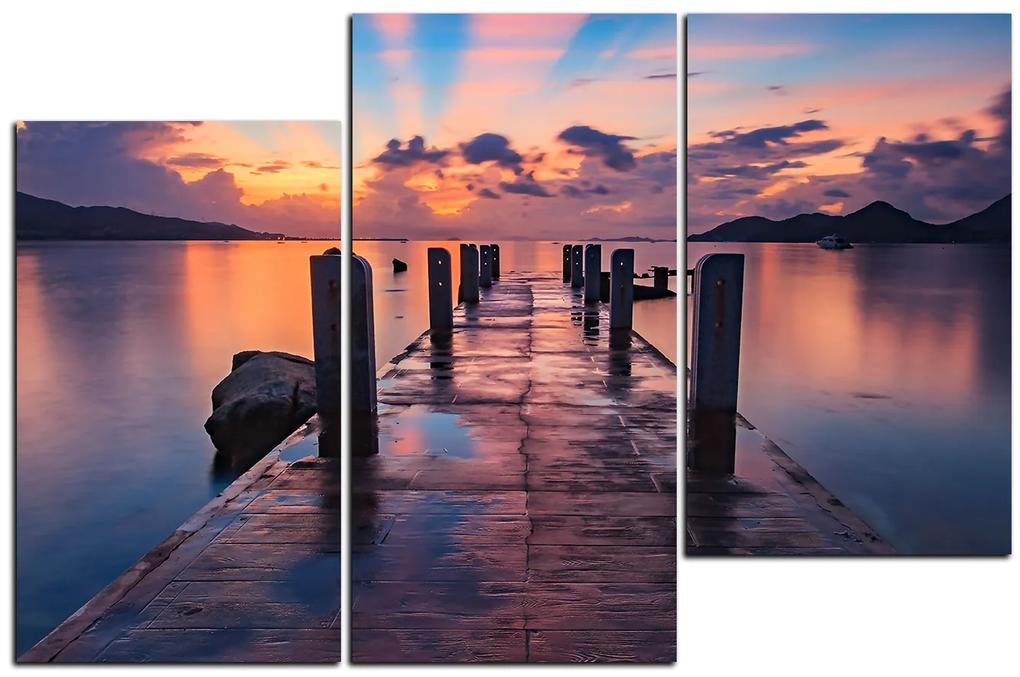Obraz na plátně - Krásný západ slunce nad jezerem 1164D (105x70 cm)