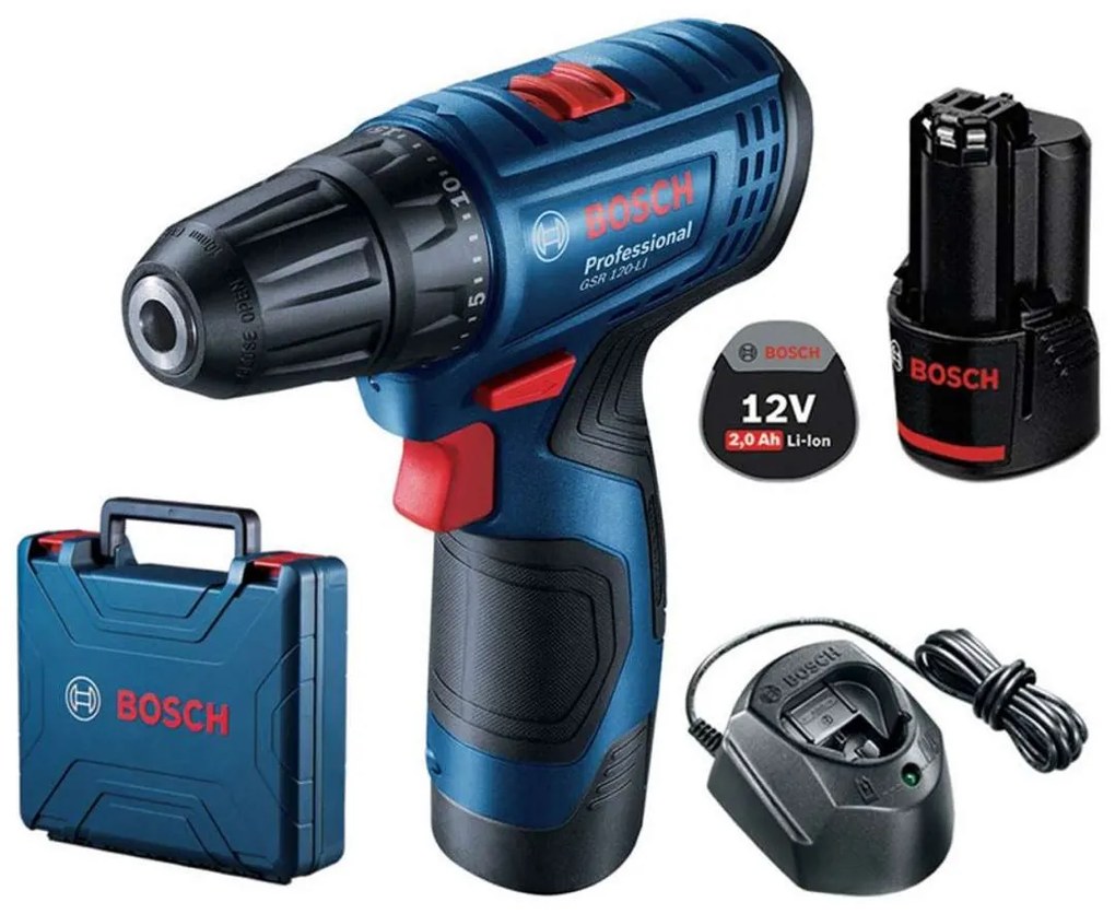 Bosch - 12V AKU vrtací šroubovák, 2x aku 2,0 Ah, nabíječka 06019G8000