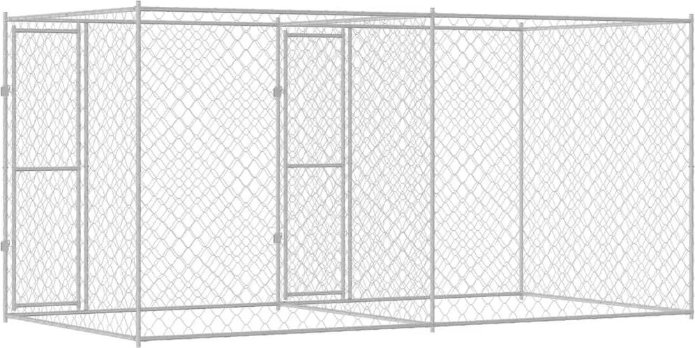 Klec pro psa Stříbrná 400 x 200 x 200 cm Pozinkovaná ocel 3368306