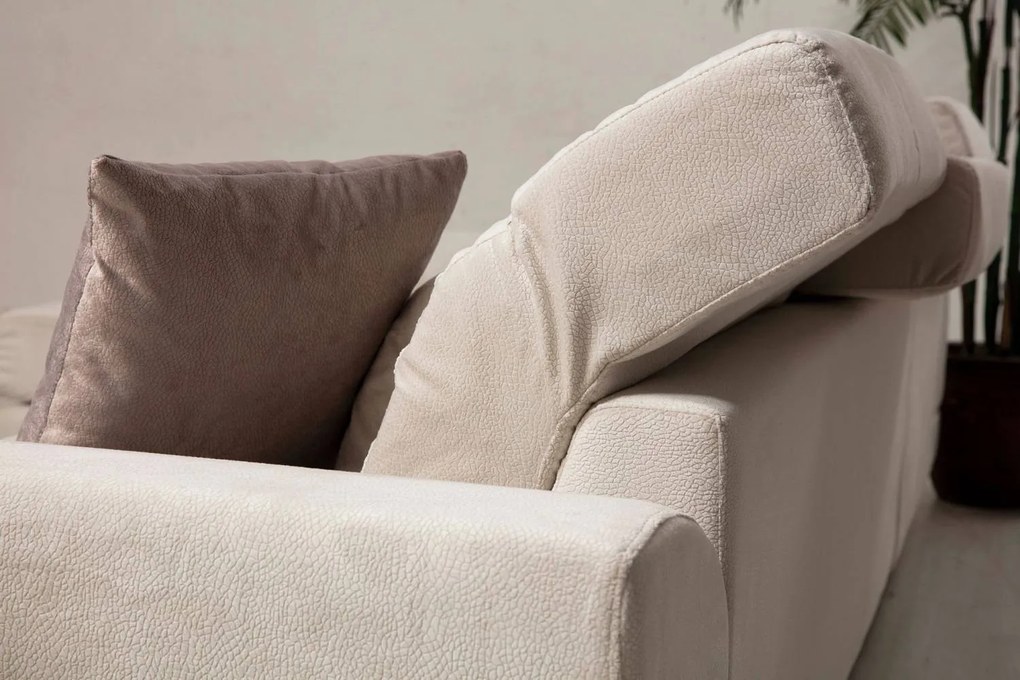 Designová rohová sedačka Heimana 308 cm ecru - levá