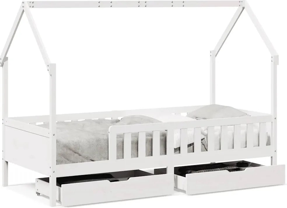 Dětská postel se zásuvkami 90 x 200 cm masivní borové dřevo 3302033