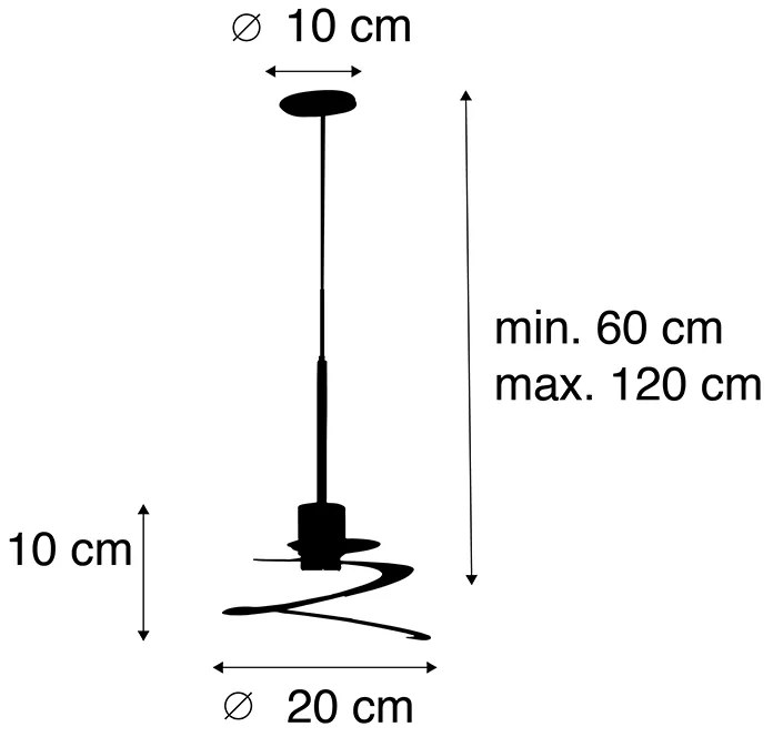 Designové závěsné svítidlo se spirálovým stínítkem 20 cm - Scroll