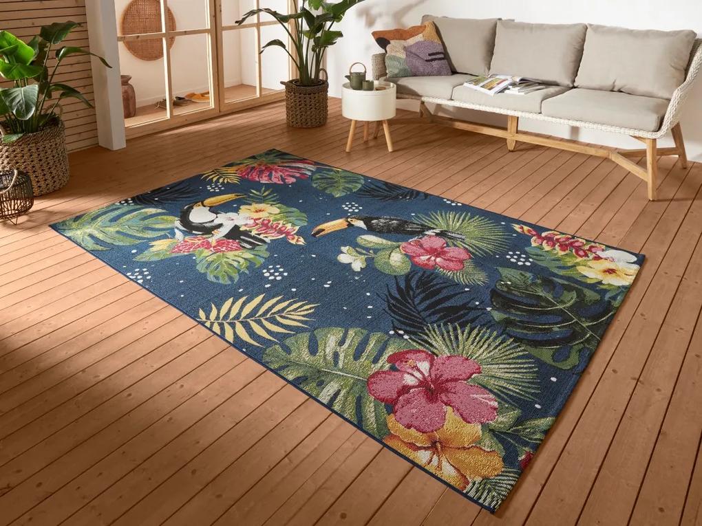 Hanse Home Collection koberce Kusový koberec Flair 105609 Tropical Dream Blue Multicolored – na ven i na doma - 200x285 cm