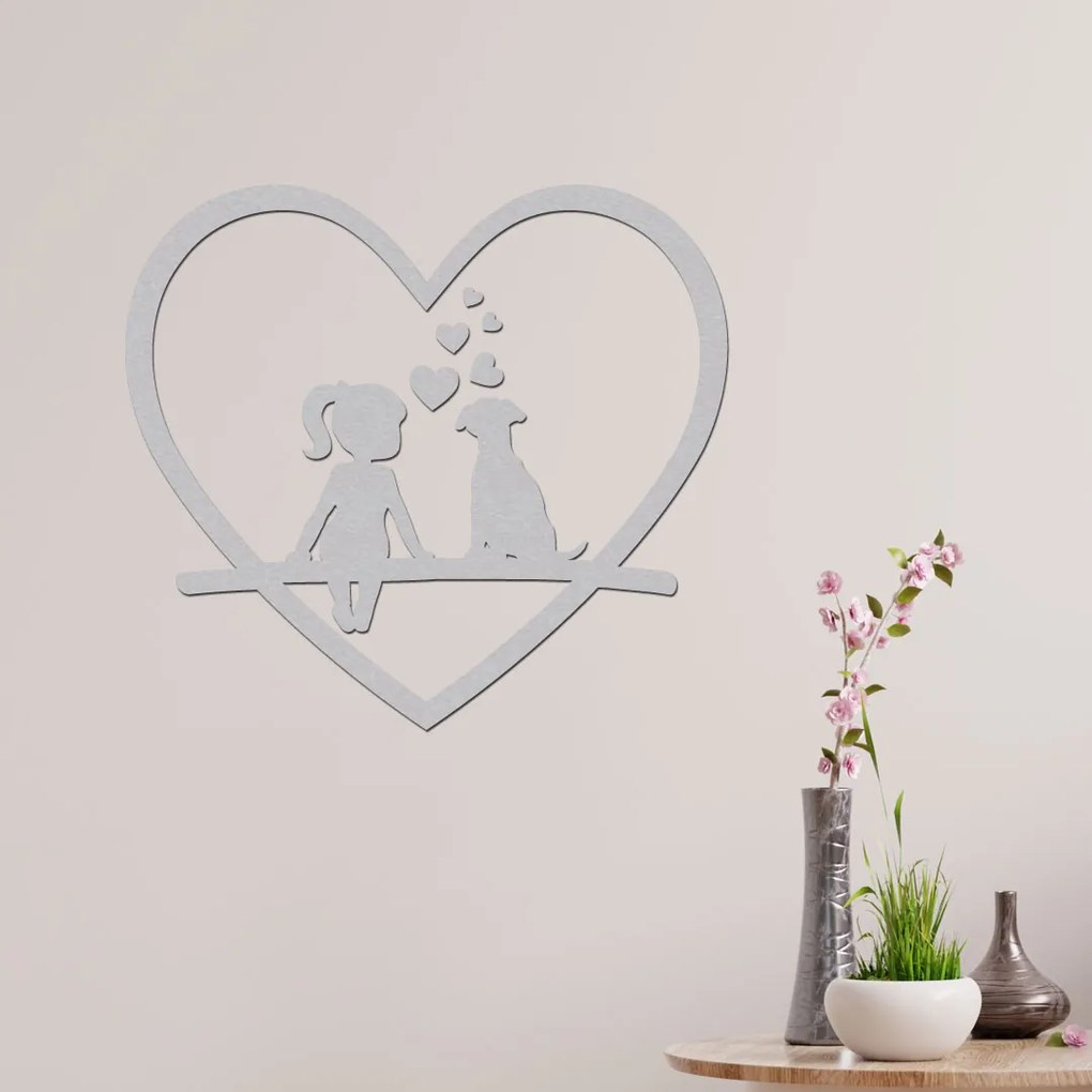 dřevo života Dřevěné srdce Dívka s psíkem Zvolte barvu dekoru: Horský dub, Rozměry šxv (cm): 40x36