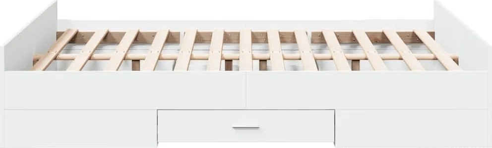 Rám postele se zásuvkami bílý 120 x 200 cm kompozitní dřevo 3280300