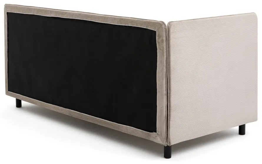 Taupe čalouněná jednolůžková postel s úložným prostorem s matrací 90x200 cm Avela - II. jakost – Bonami Selection