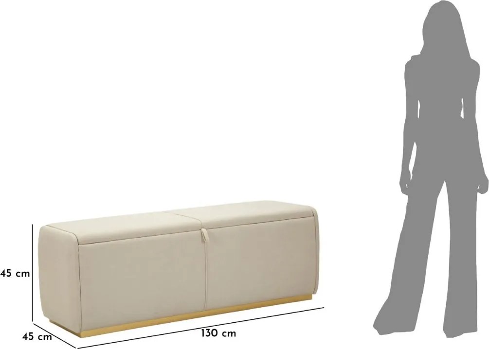Designová lavice Mahalah 130 cm krémová