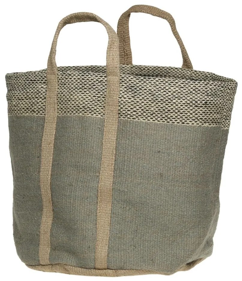 Zelená košíková jutová taška Basket Bag - 40*40*40/ 60 cm