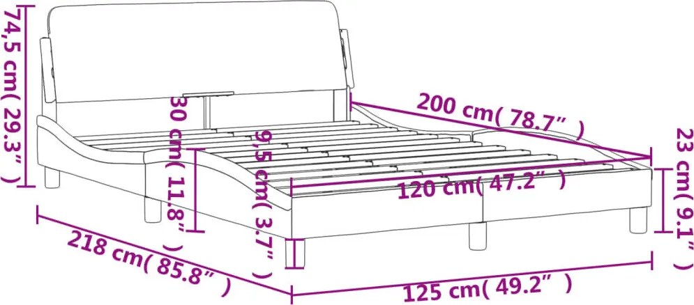 vidaXL Rám postele s čelem 120 x 200 cm samet [373156] Barva: Tmavě zelená