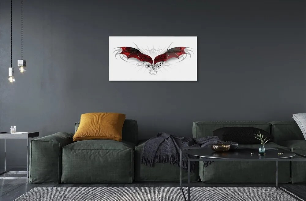Obraz na skle drakem křídla 125x50 cm