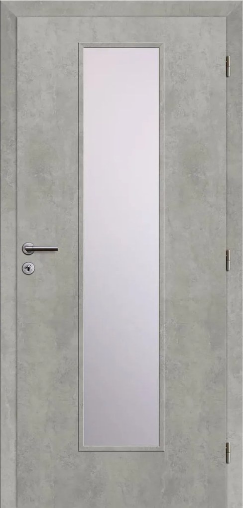 Solodoor Interiérové dveře Etta 7, 90 P, 90 × 197 cm, fólie, pravé, beton, prosklené
