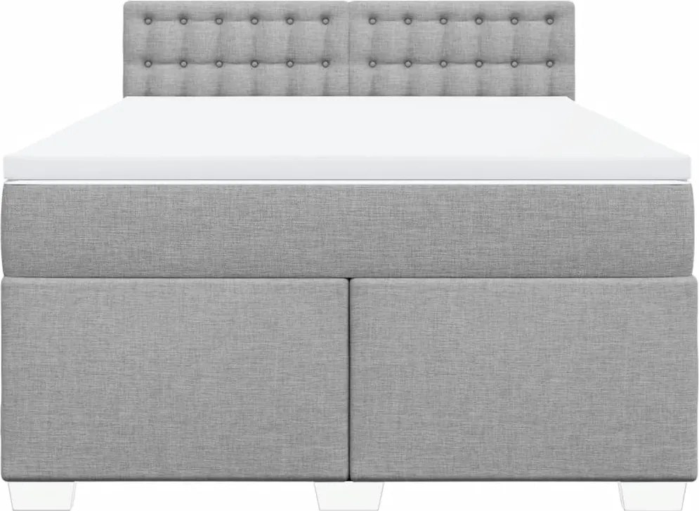 Box spring postel s matrací světle šedá 140 x 190 cm textil 3285897