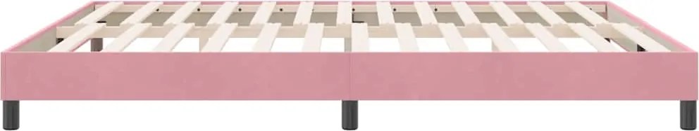 Postel Box Spring bez matrace růžová 180x220 cm samet 3315890
