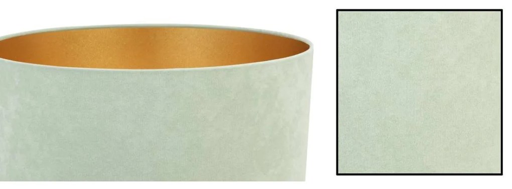 Závěsné svítidlo Mediolan, 1x pistáciové/zlaté textilní stínítko, (výběr ze 2 barev konstrukce), (fi 44cm)