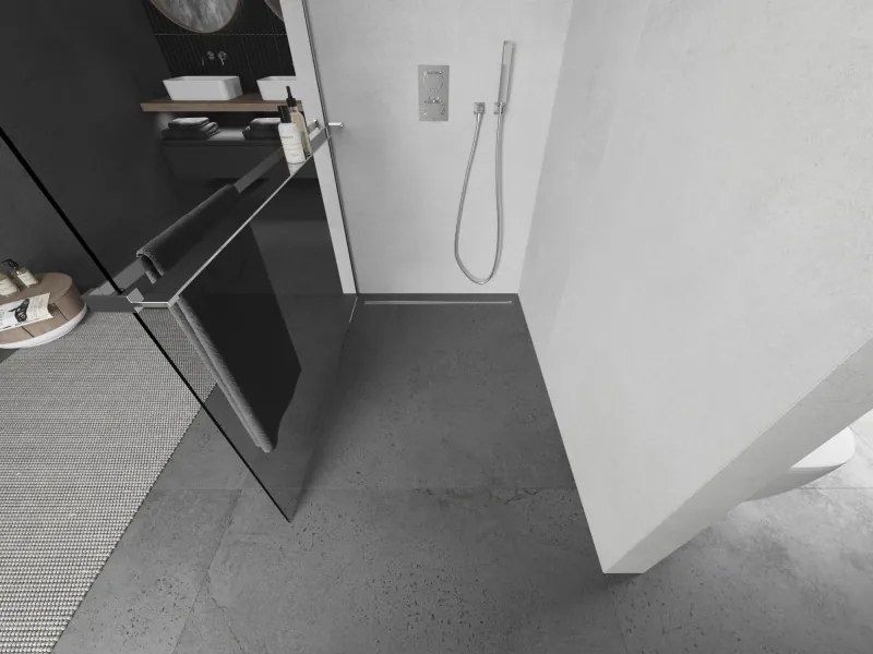 Mexen Kioto+ sprchová stěna s poličkou Walk-in 80 x 200 cm, transparentní, chrom - 800-080-121-01-00