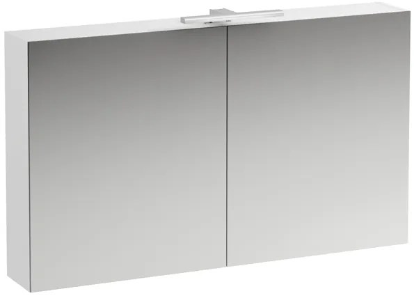 Base zrcadlová skříňka 120 x 70 cm, s osvětlením a zásuvkou, bílá/lesk, Laufen