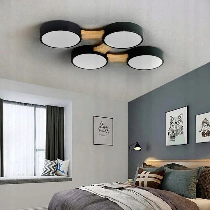 Toolight - LED stropní svítidlo 4-bodové APP210-3CPR, černá-hnědá, OSW-08469