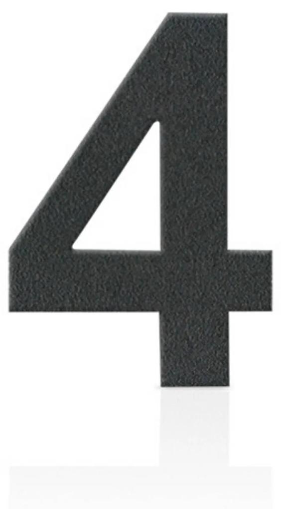 Nerezová domovní čísla číslice 4, grafit šedý