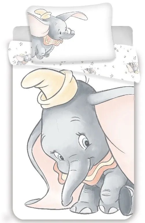 JERRY FABRICS Povlečení do postýlky Dumbo Grey baby Bavlna, 100/135, 40/60 cm