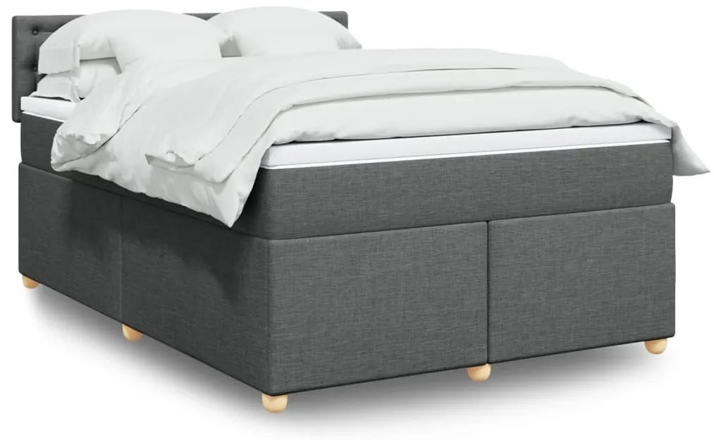 Box spring postel s matrací tmavě šedá 160x200 cm textil 3286746