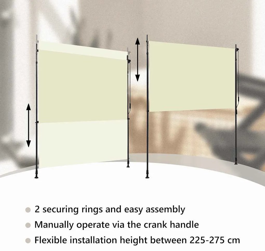 vidaXL Marketos Venkovní roleta 200 x 270 cm krémová