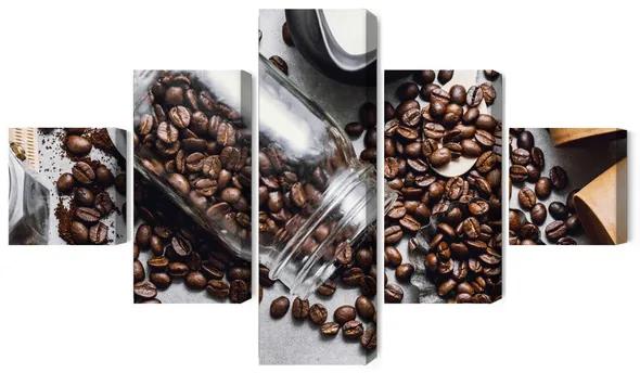 Vícedílný obraz Ingredience Pro Přípravu Kávy Nedostatek Nedostatek Přírodní plátno 200x120