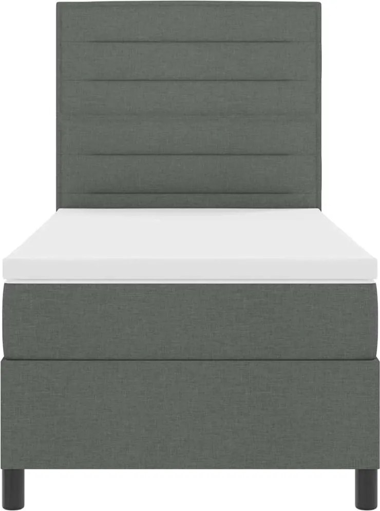 Postel s boxspringem s matrací Tmavě šedá 80 x 200 cm textil 3339267