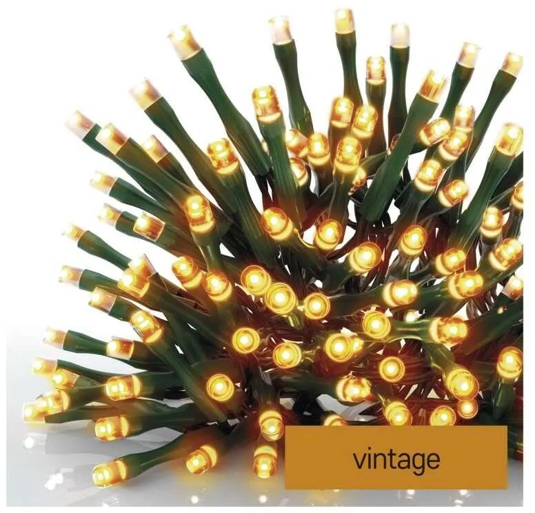 Emos LED vánoční řetěz,Vintage, IP44, 12m, časovač