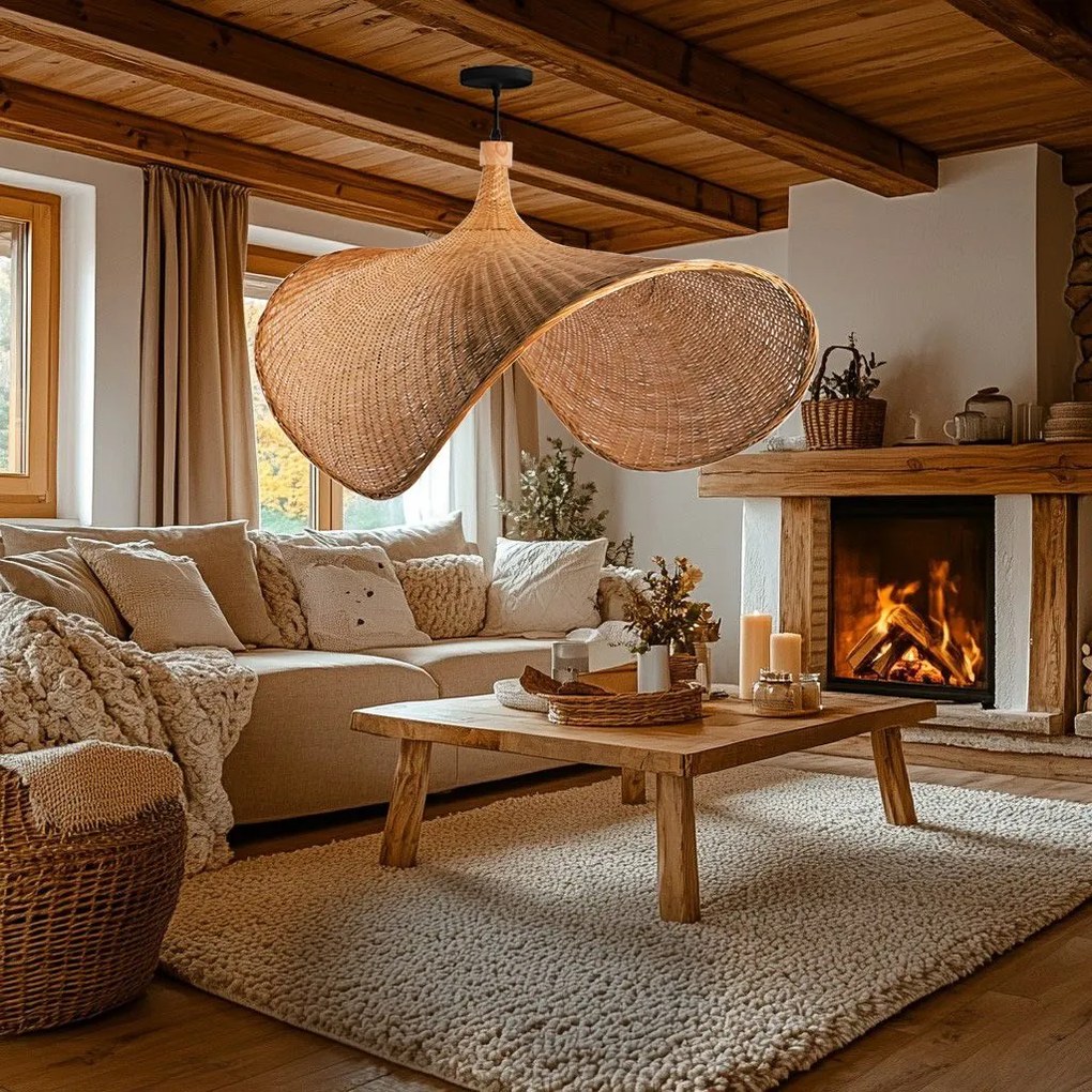 Toolight Boho, závěsné svítidlo 1xE27 APP1577-5C, přírodní hnědá, OSW-03800