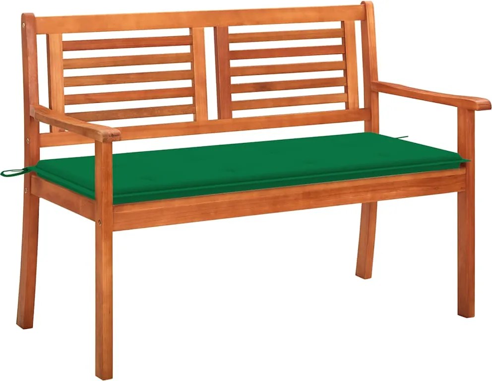 2místná zahradní lavice s poduškou 120 cm masivní eukalyptus 3060974