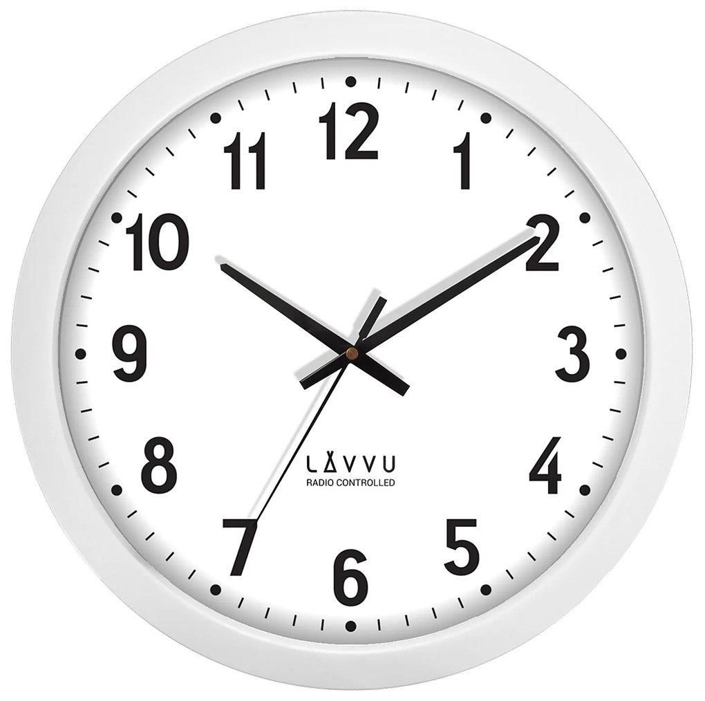 Velké bílé hodiny LAVVU řízené rádiovým signálem LCR2020