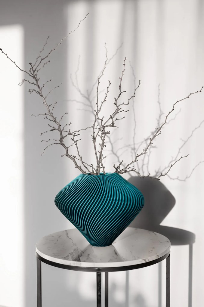 VÁZA TORACE - S jedinečným designem, transformative teal