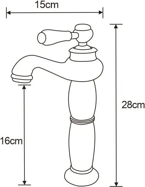 Mexen Draco, vysoká umyvadlová baterie, zlatá, 745410-50